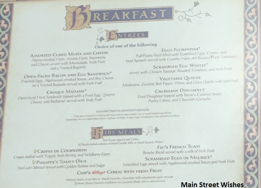 Review: Be Our Guest Restaurant - Breakfast - Main Street Wishes